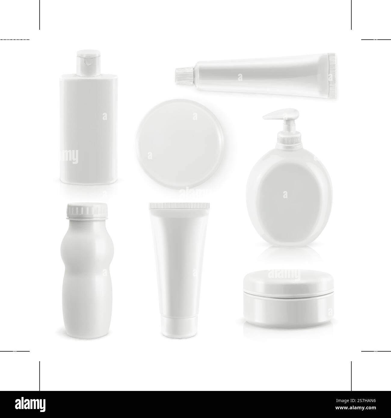 Plastic packaging, cosmetics and hygiene, vector objects set Stock ...