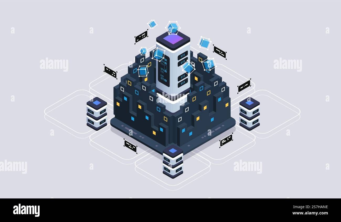 Isometric design concept virtual reality and augmented reality ...