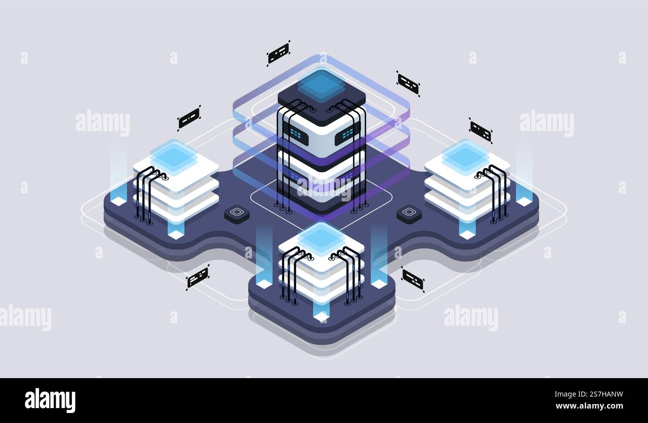 Isometric design concept virtual reality and augmented reality ...