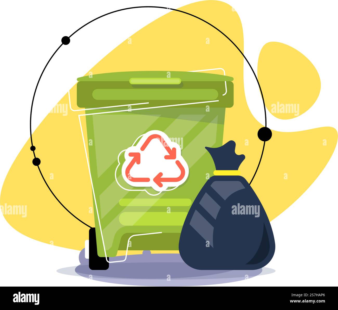 Trash can illustration. Recycling, Separate collection of garbage and ...