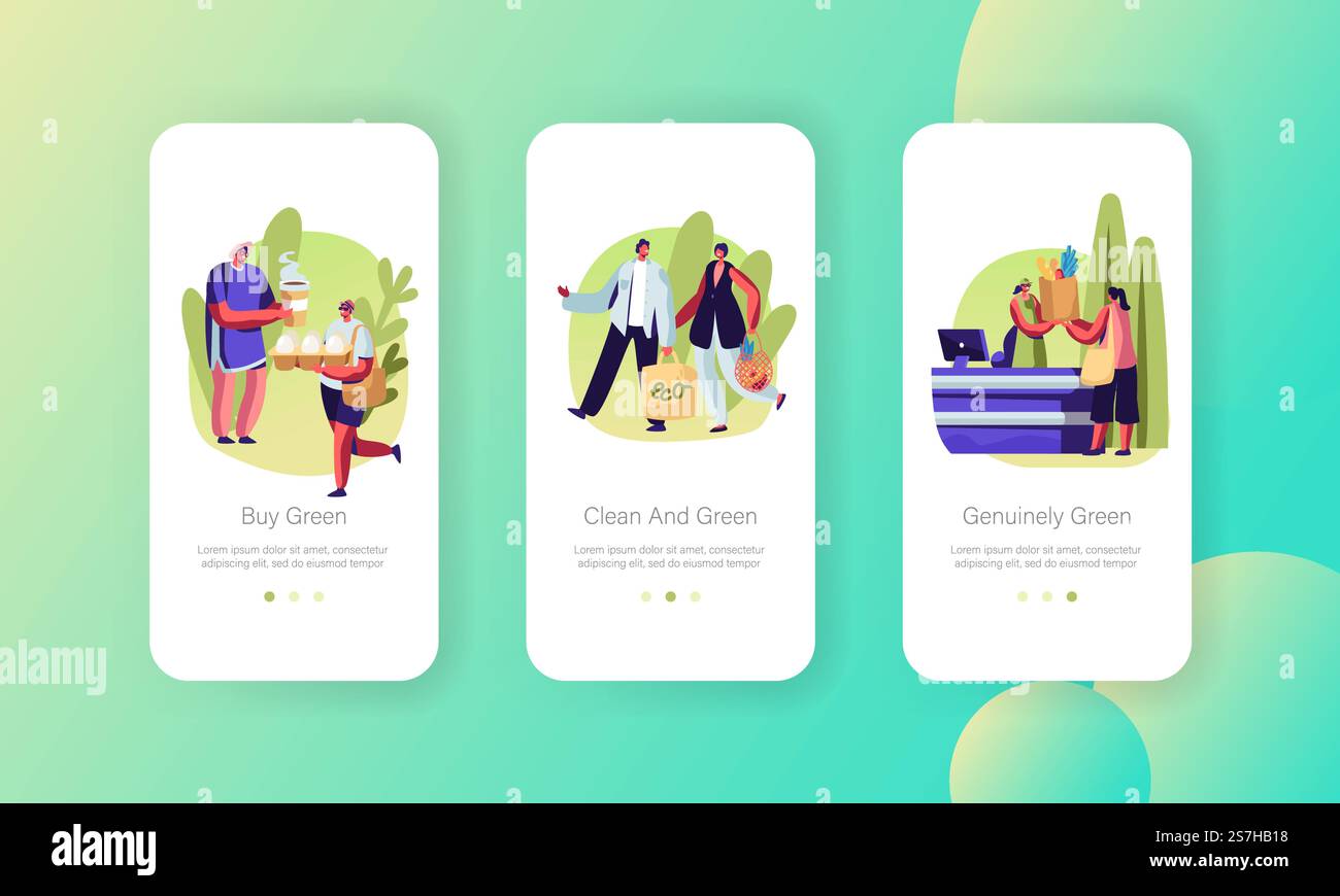 People Stand in Queue with Reusable Packaging, Male and Female ...