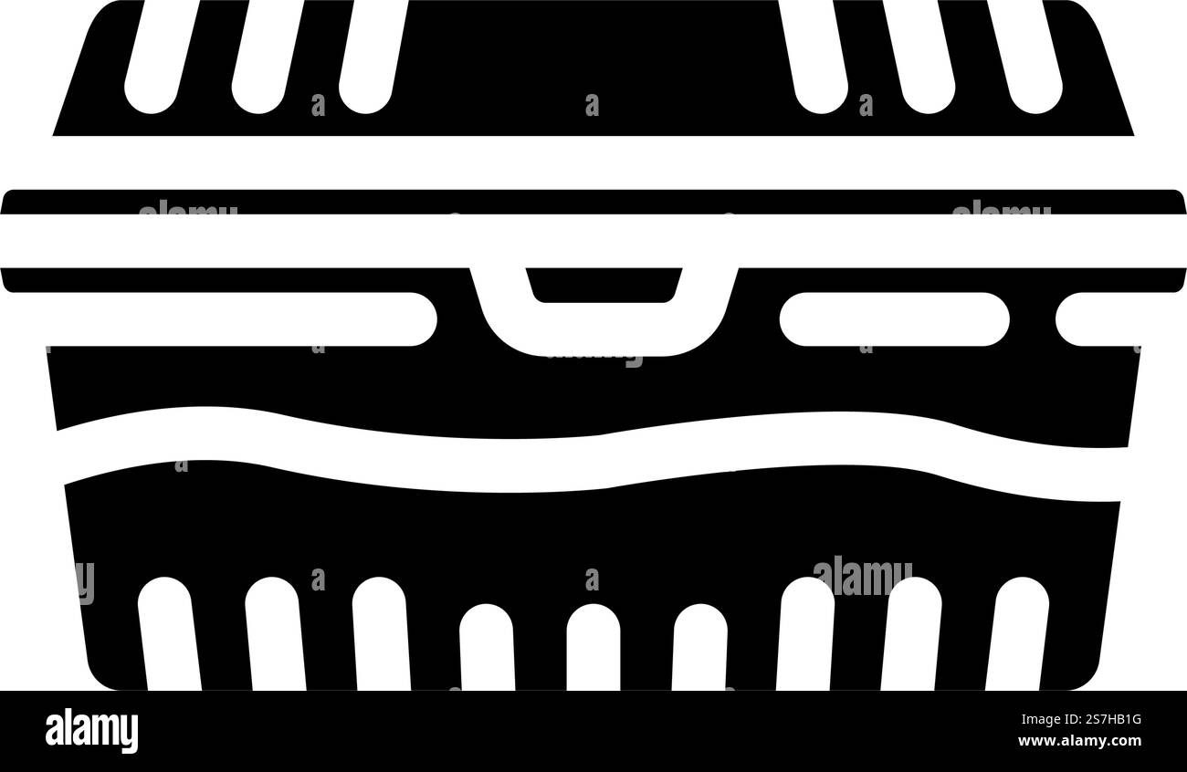 lunch box plastic meal glyph icon vector. lunch box plastic meal sign ...