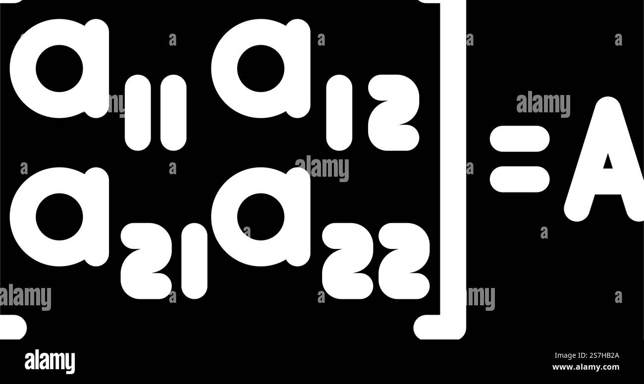 matrice math science education glyph icon vector. matrice math science ...