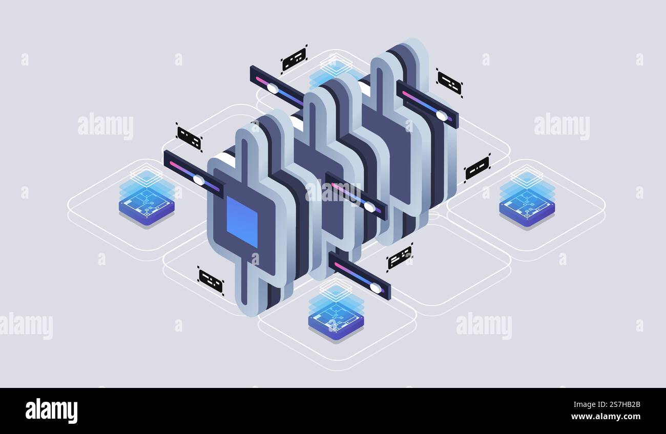 Isometric design concept virtual reality and augmented reality. software development and ...