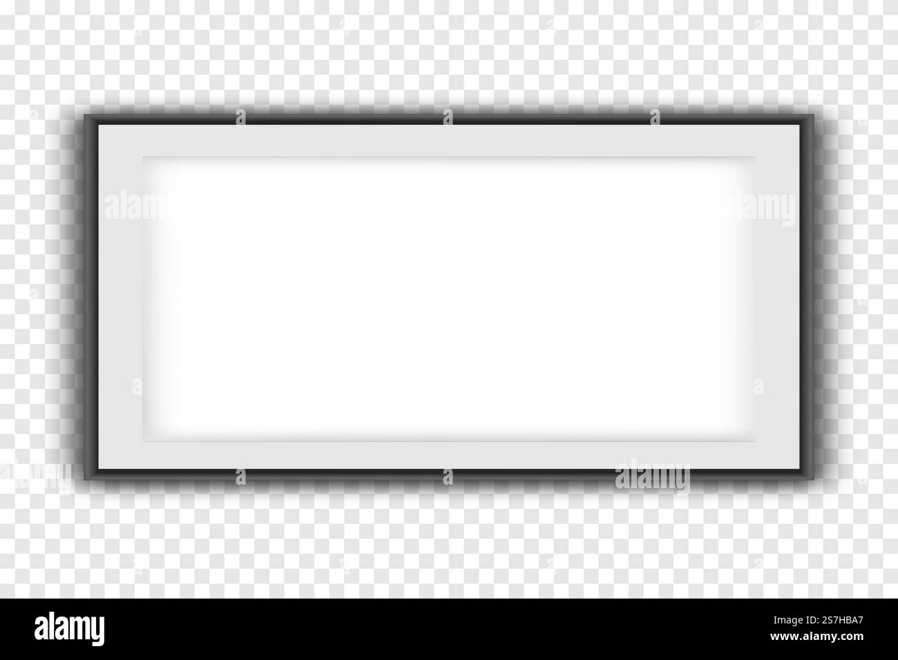 Photo Frames isolated on white, realistic square black frames mockup ...