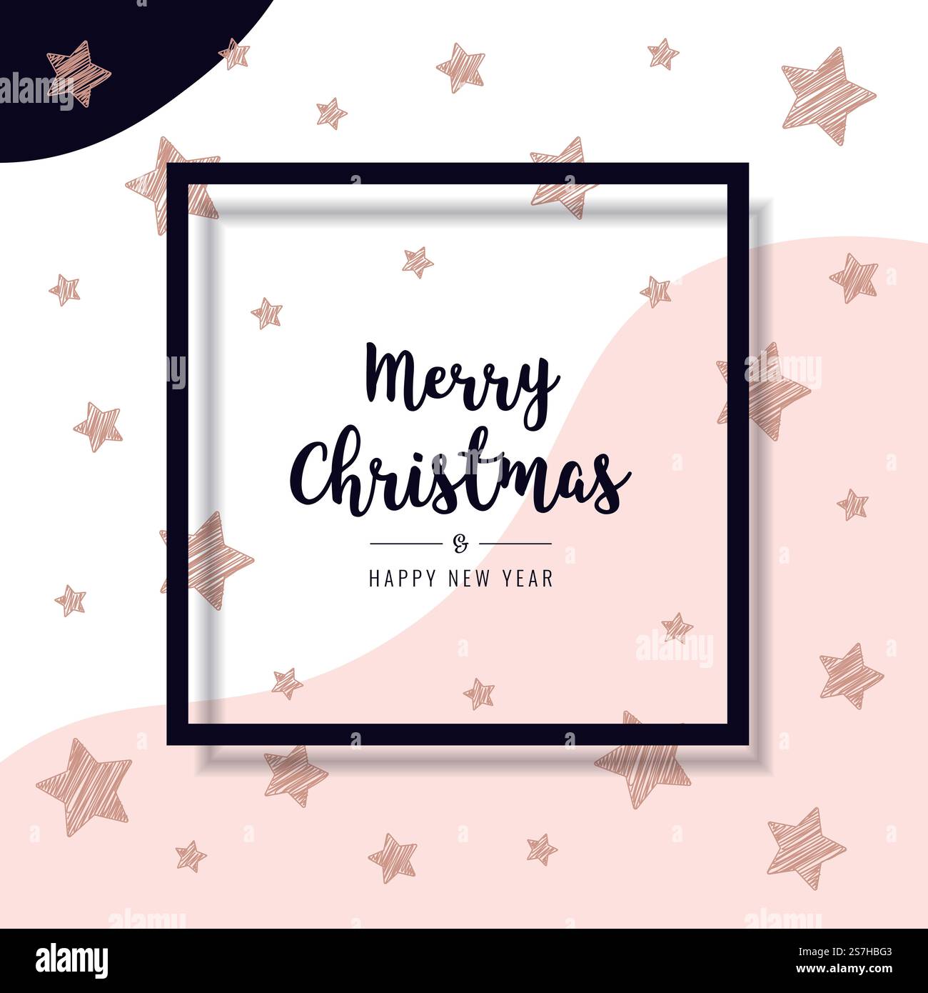 christmas scribble stars rose gold card greeting text background Stock ...