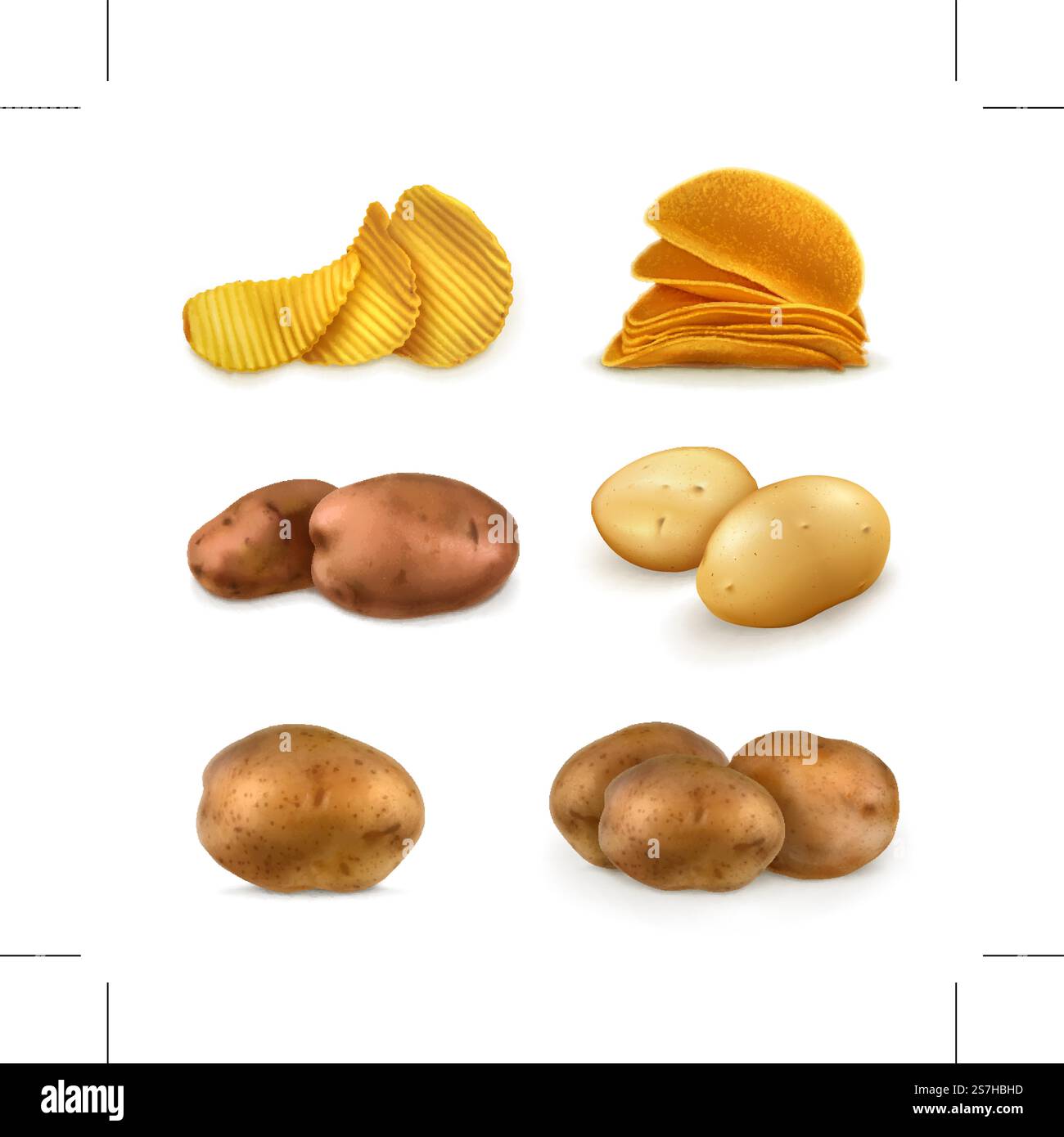 Potatoes vector set Stock Vector Image & Art - Alamy