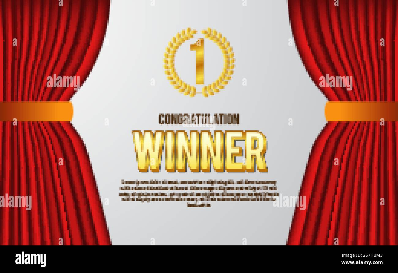 congratulation for winner certificate for the best of contest, sport ...