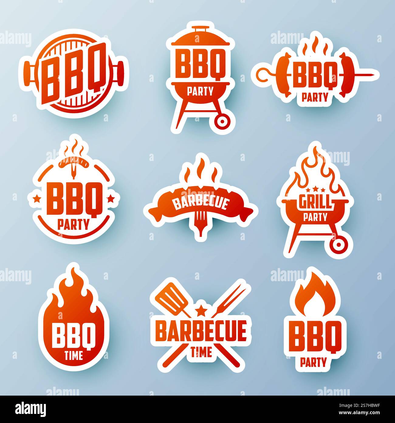 Barbecue stickers, labels, emblems, logos Stock Vector Image & Art - Alamy