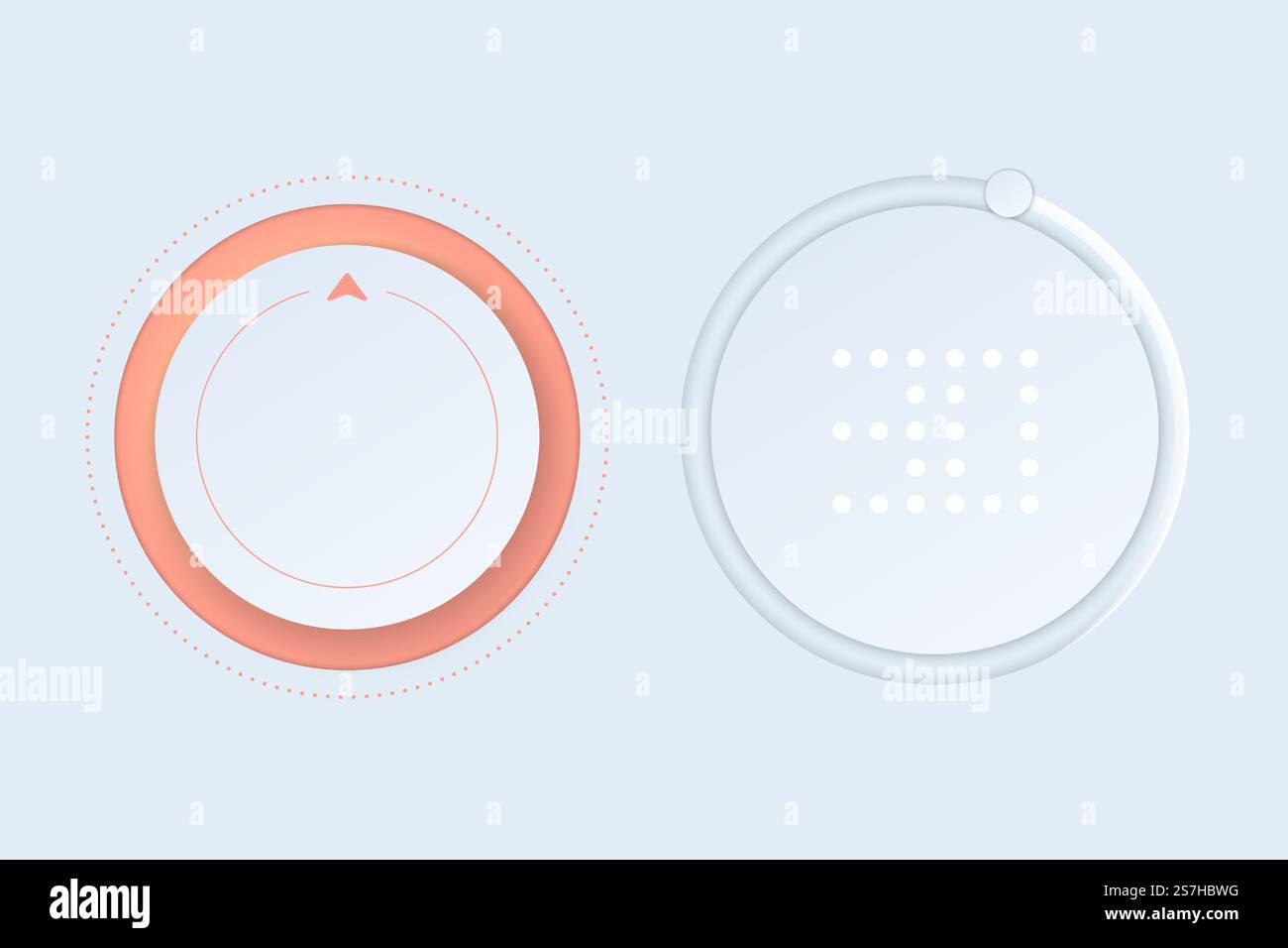 Neumorph UI kit with Volume Knob and switches. Light set. Workflow ...