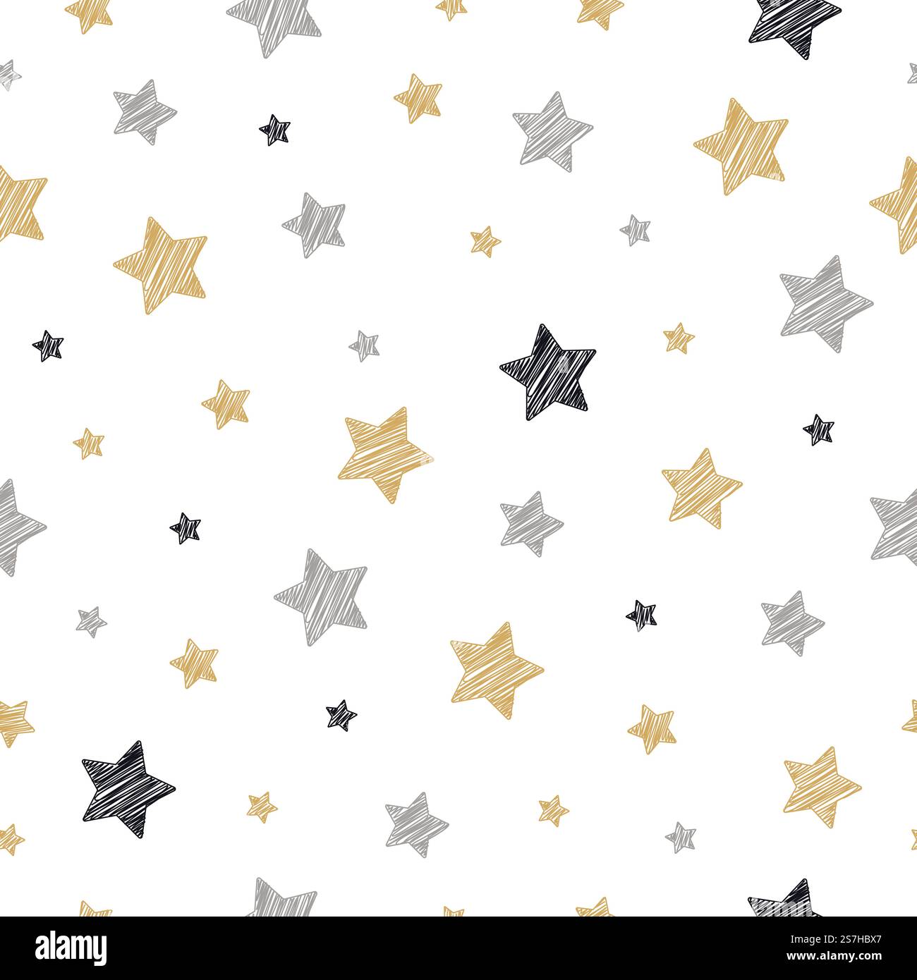 christmas stars seamless pattern scribble drawing white isolated ...