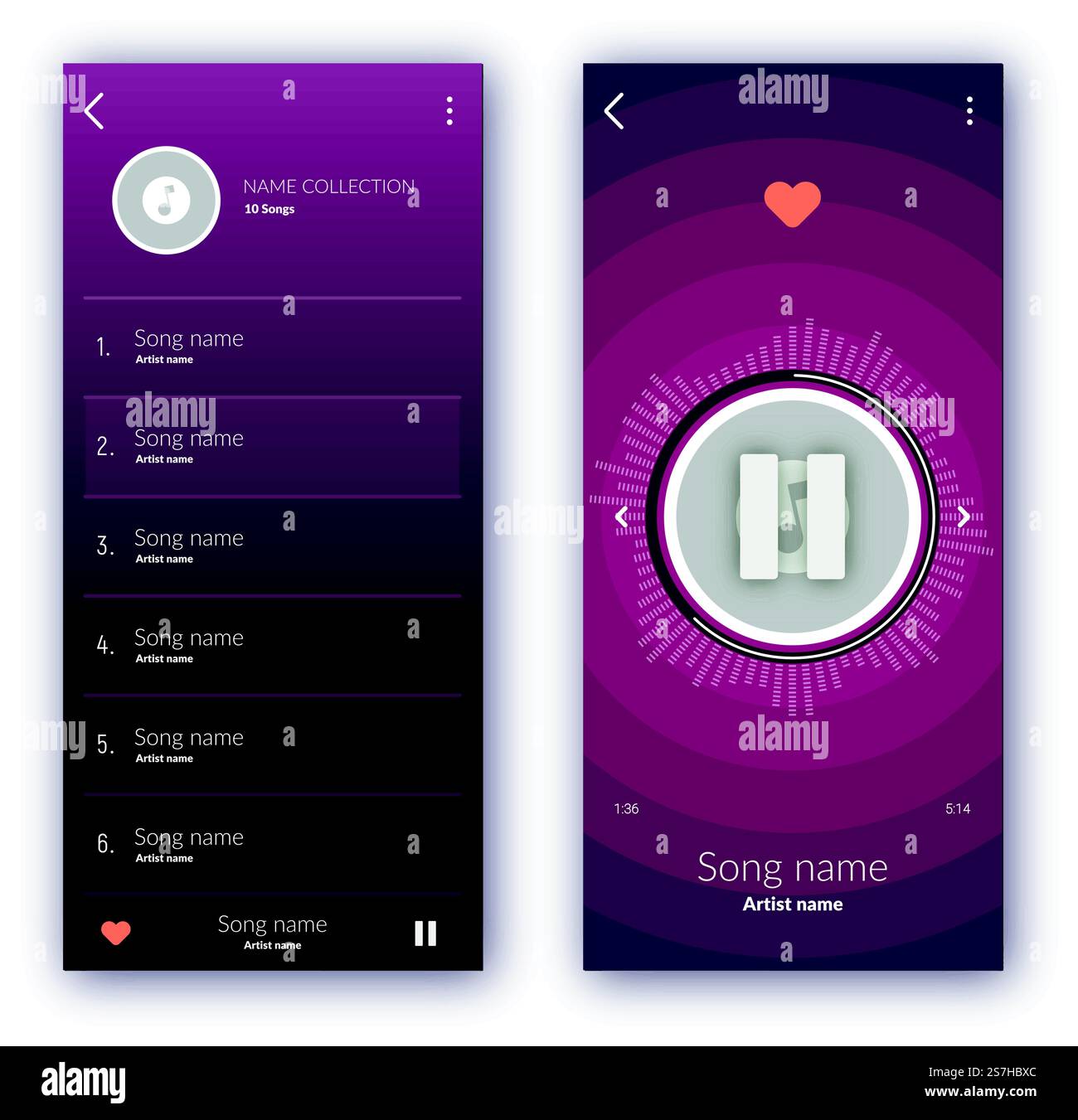 Media player. Template design. UI app design. Vector illustration ...