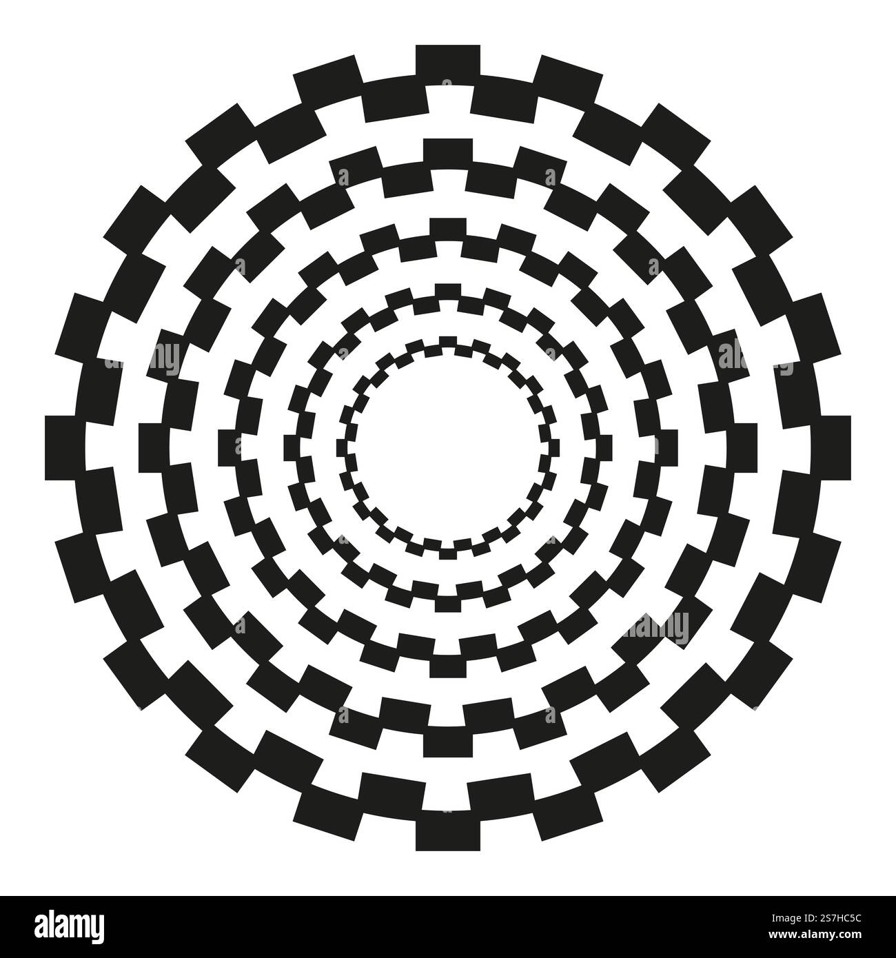 Checkerboard circle pattern. Bold geometric design. Black and white ...
