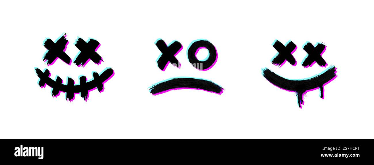 Evil emoticon glitch effect cartoon hi-res stock photography and images ...
