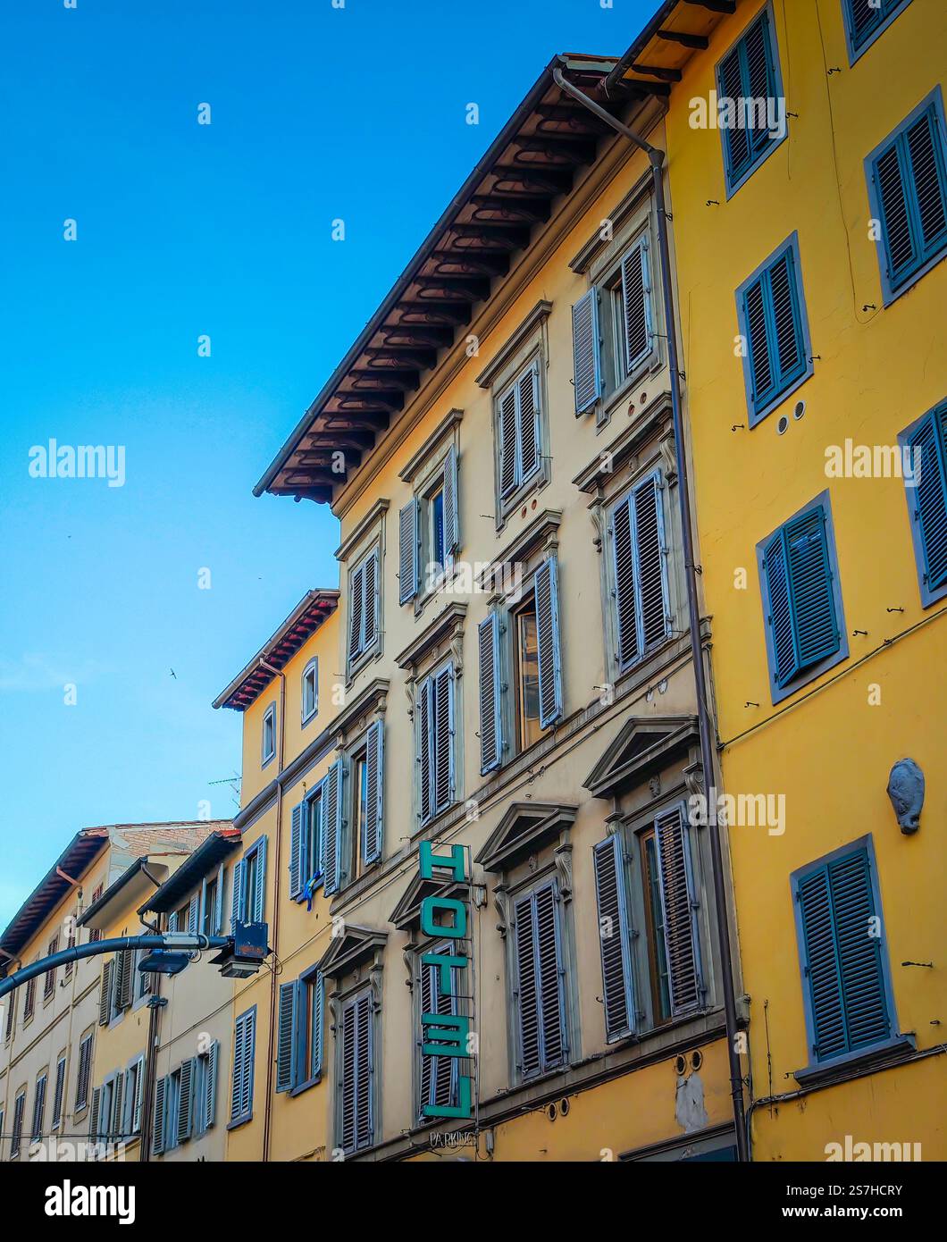Old traditional Italian boutique hotel in Florence, Italy. Sign hotel ...