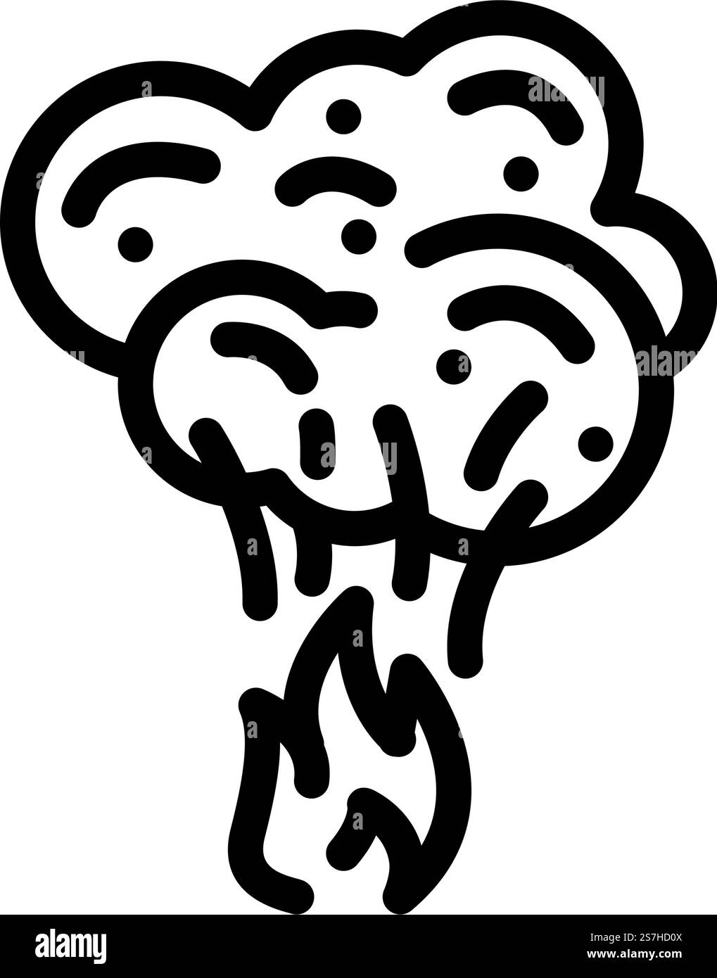 smoke smell line icon vector. smoke smell sign. isolated contour symbol ...