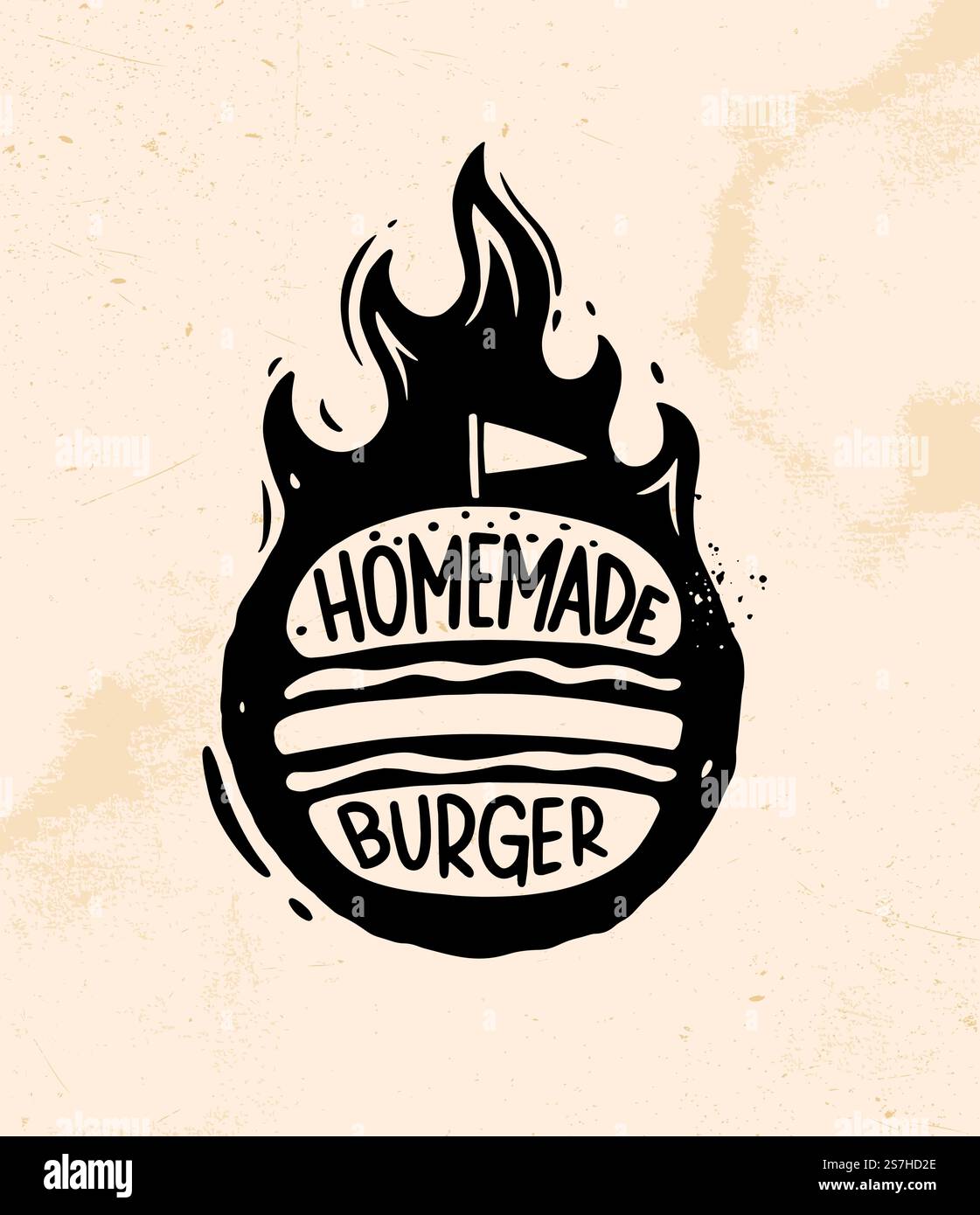 Homemade burger graphics, logos, labels and badges. Vector illustration ...