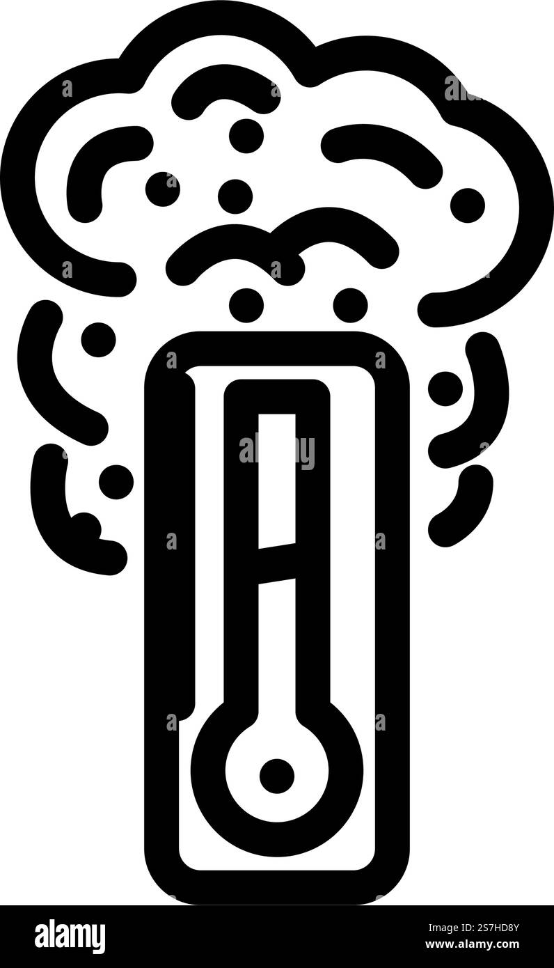 hot smell line icon vector. hot smell sign. isolated contour symbol ...