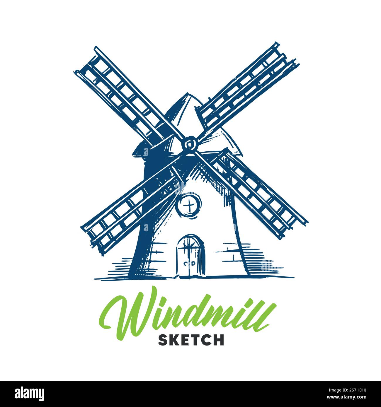 Hand drawing windmill. Bakery concept Stock Vector Image & Art - Alamy