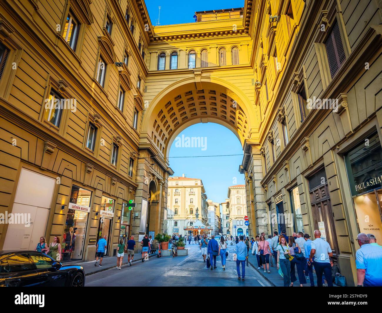 01 19 2025 - Florence, Italy. Streets and building with people of ...