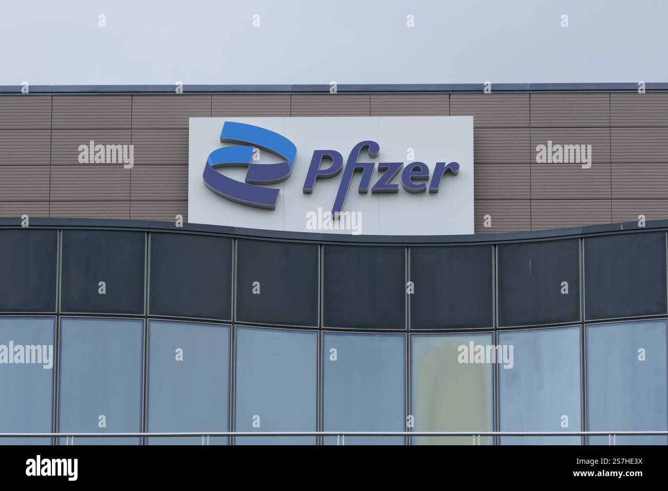 New Logo of Pharmaceutical Corporation Pfizer At The German ...