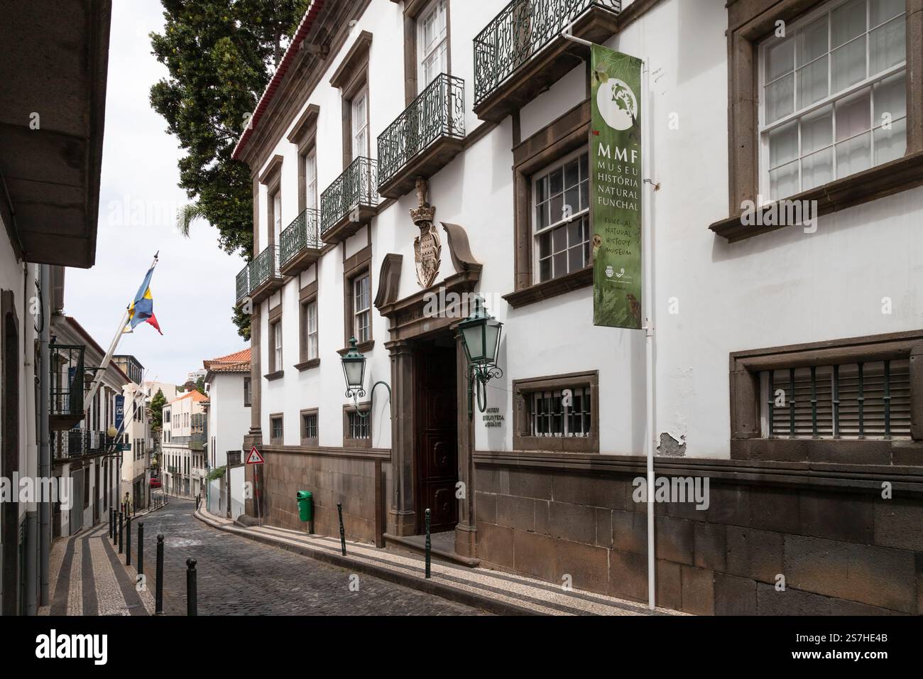 Facade and entrance of the Natural History Museum of Funchal in Madeira ...