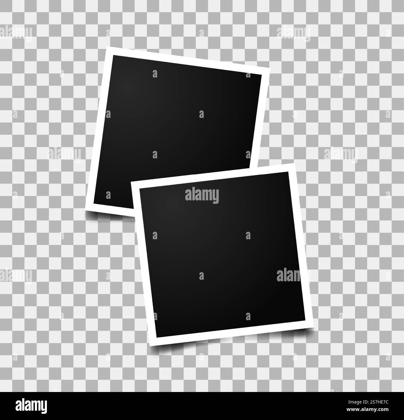 Realistic photo frames. Images on wall. Retro memory album. Vector empty photos frame Stock ...