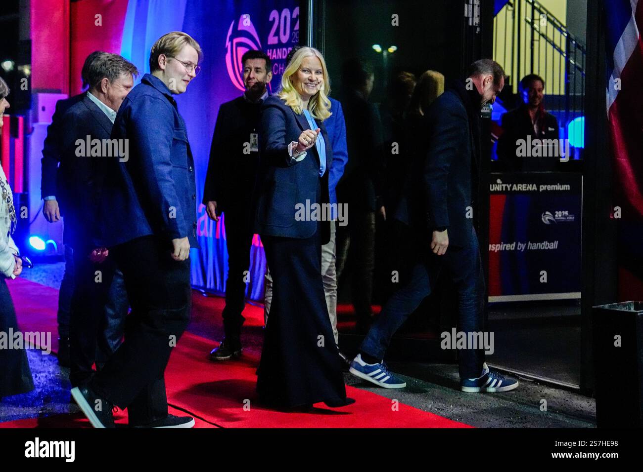 Fornebu 20250119. Crown Prince Haakon, Crown Princess Mette-Marit and ...