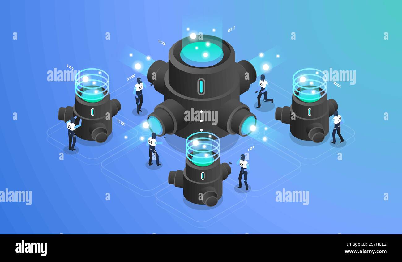 Data visualization. Concept of data network management. Social media machine Stock Vector Image ...