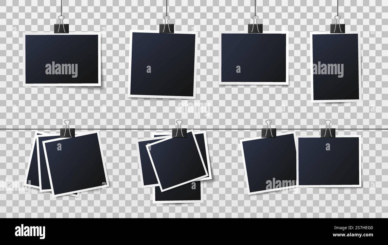 Photos on clips. Vintage photo frame, framed photograph and frames on ...