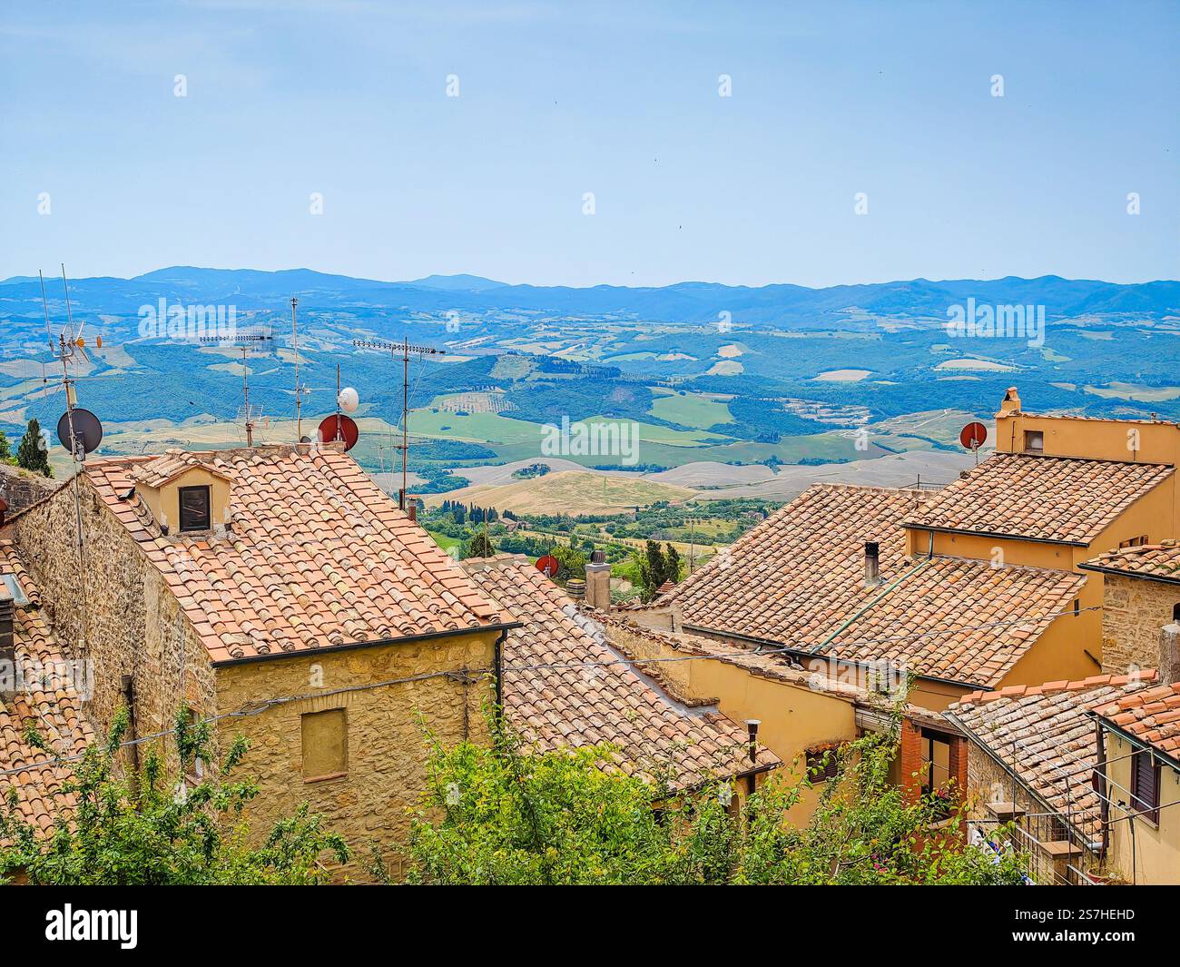 Volterra, Tuscany. Skyline of Volterra - medieval Tuscan town located ...