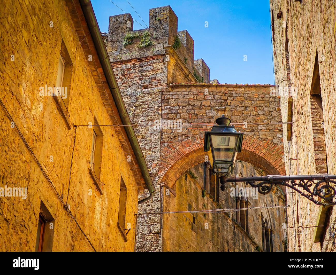 Volterra, Tuscany. Street view of Volterra - medieval Tuscan town ...