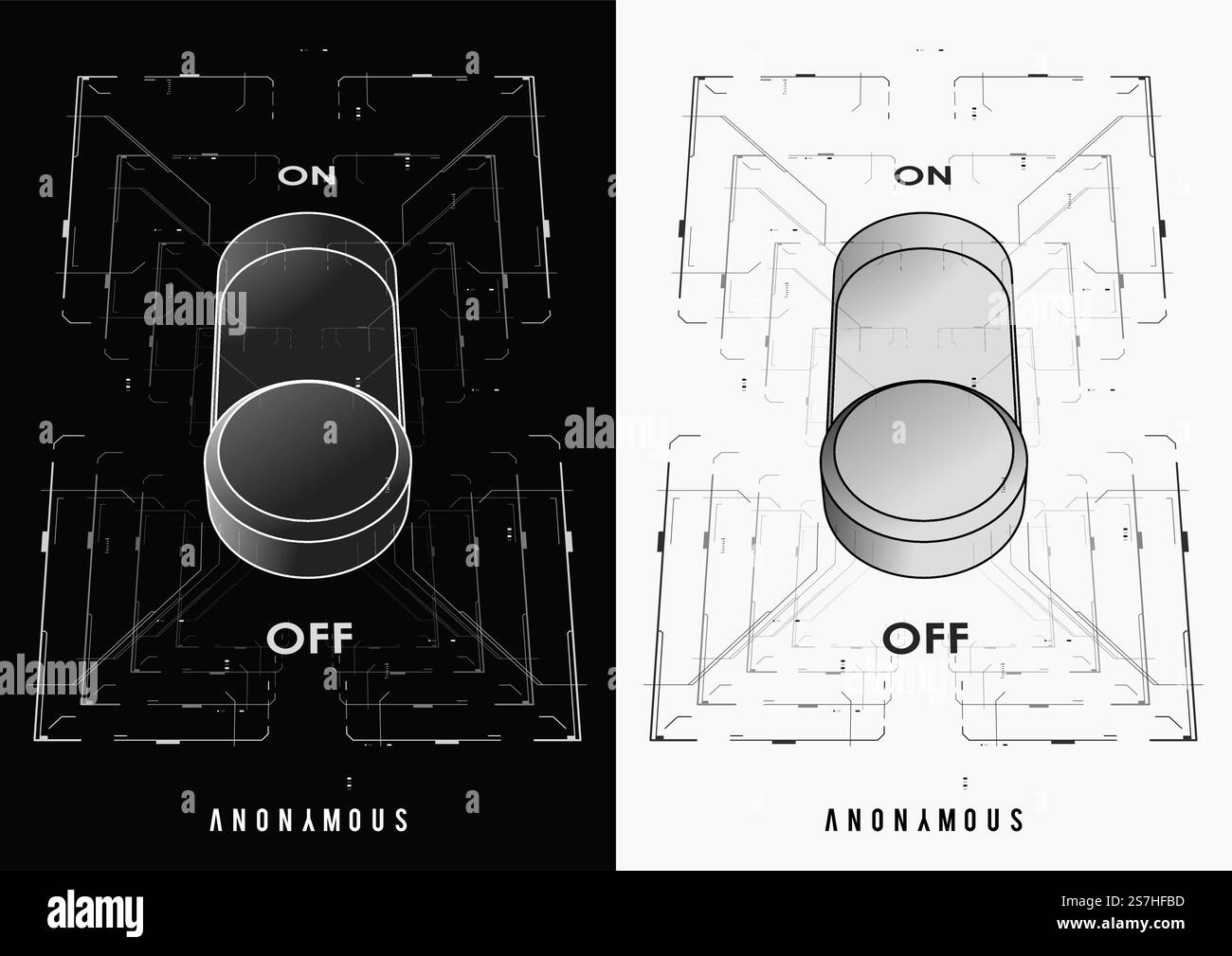 Cyberpunk futuristic poster. Tech Abstract poster template with HUD ...