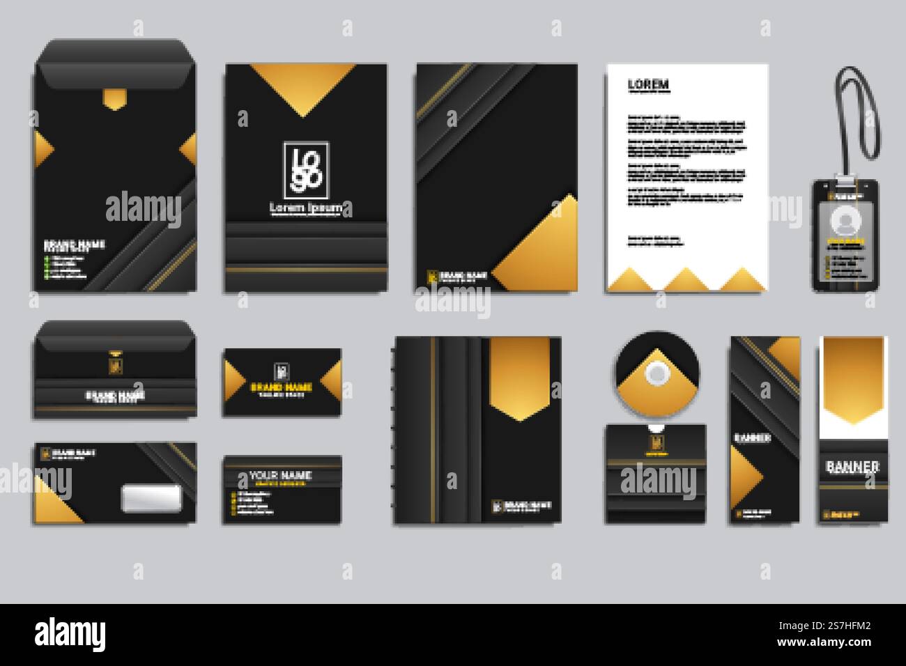 elegant professional business stationery items set Stock Vector Image ...