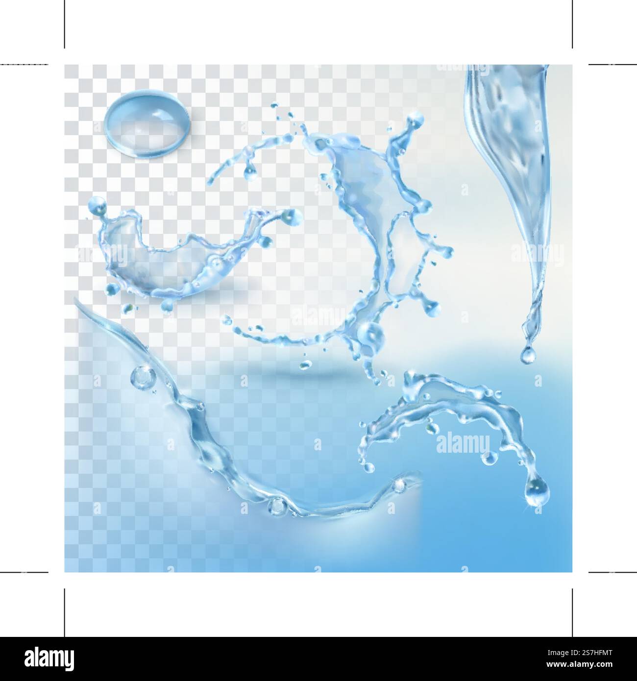 Water splash, vector element with transparency Stock Vector Image & Art ...