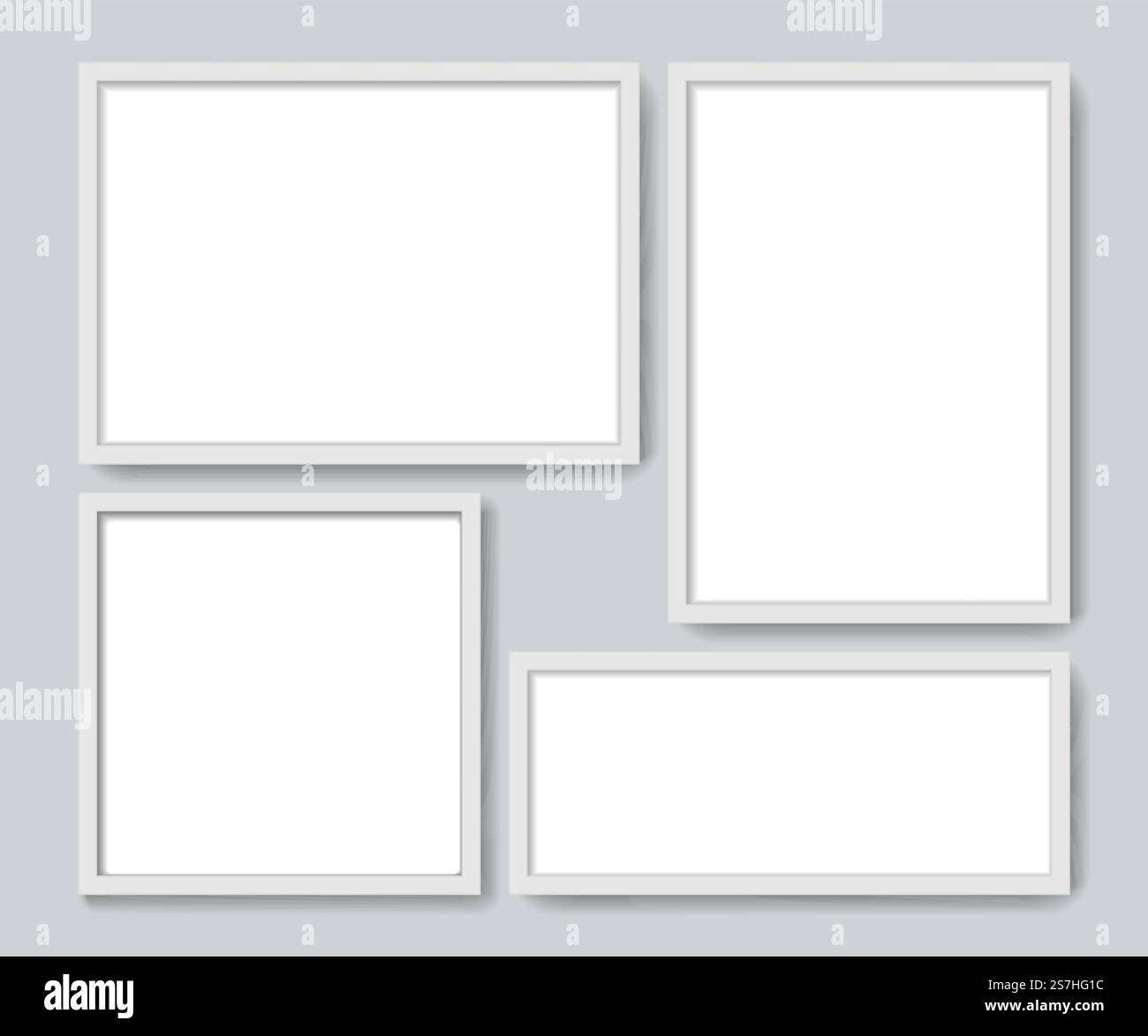 Set white photo frames template. Vector illustration Stock Vector Image ...
