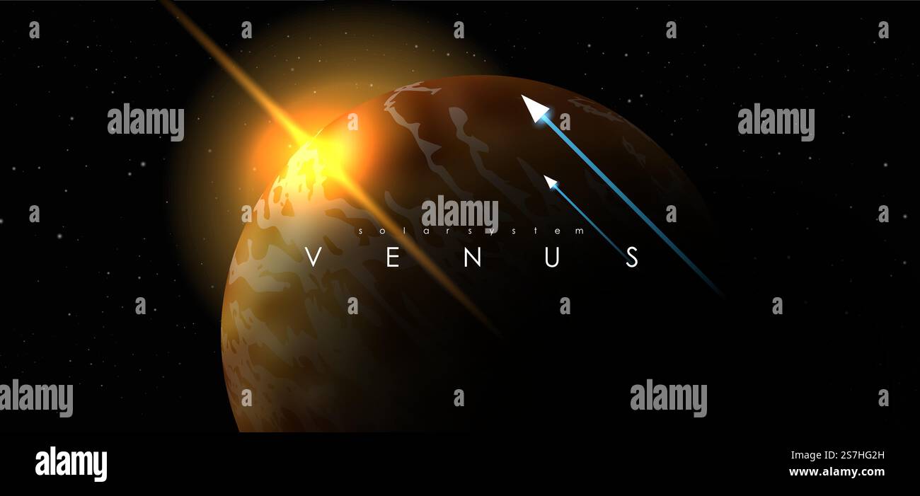 Venus, creative vector planet. Space background. Galaxy Colorful ...