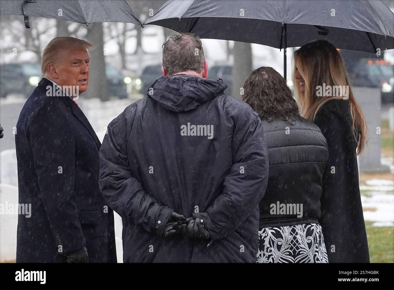President-elect Donald Trump and Melania Trump talk with family members ...