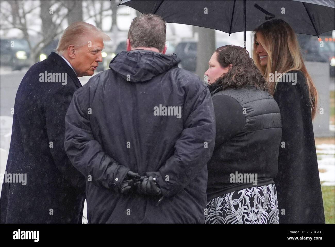 President-elect Donald Trump and Melania Trump talk with family members ...
