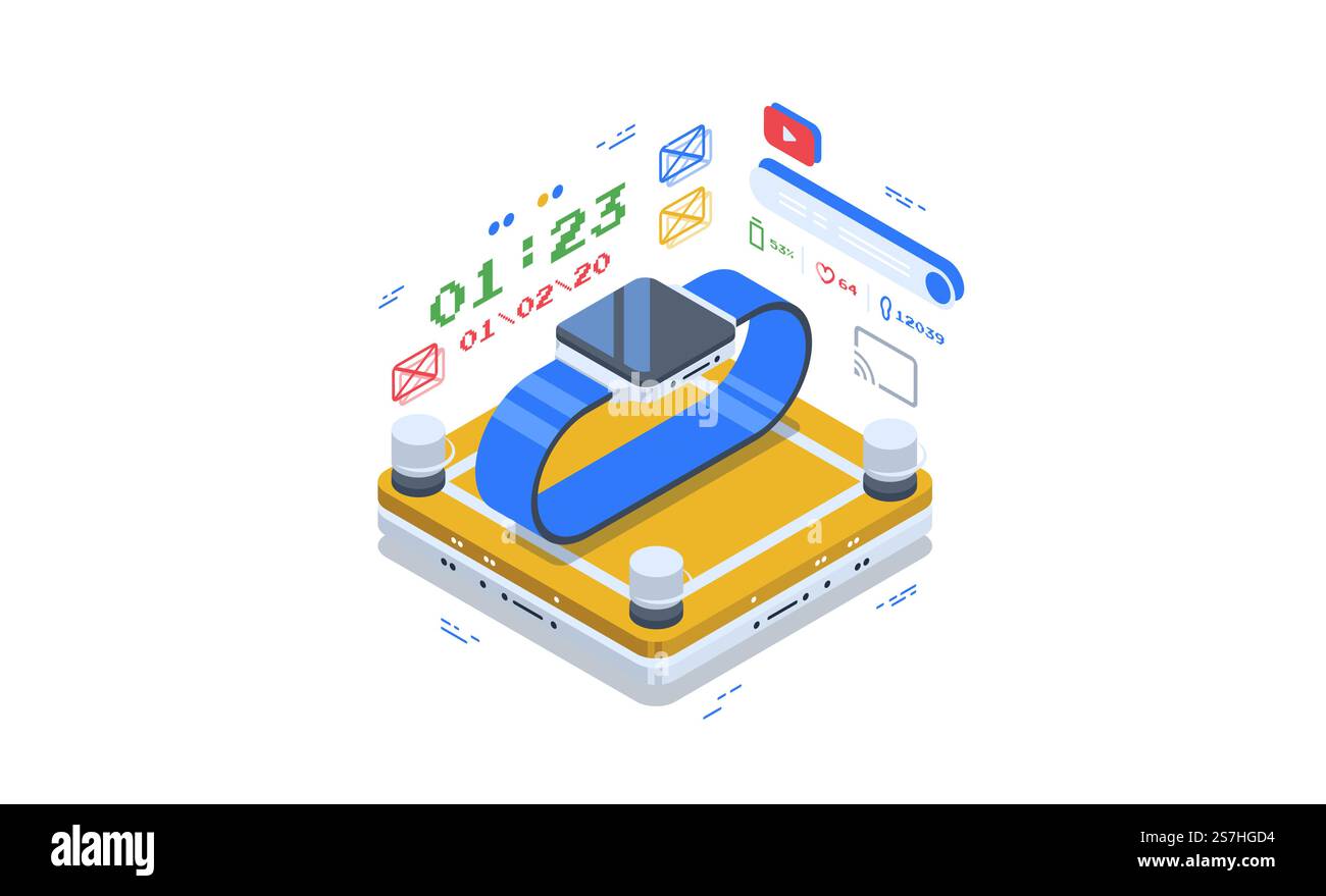 Data visualization concept. 3d isometric vector illustration ...