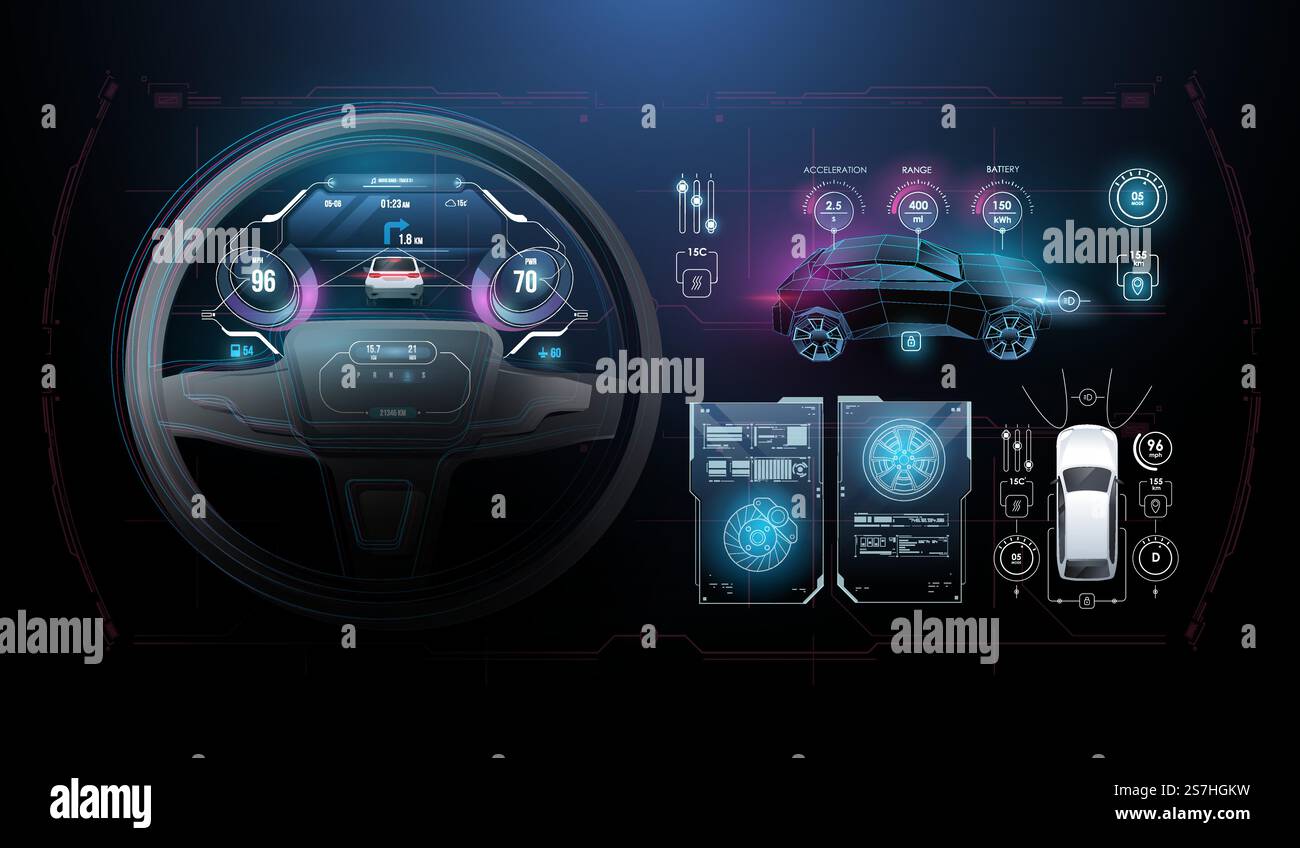 Speed hud kilometer performance indicators dashboard. Car Instrument ...