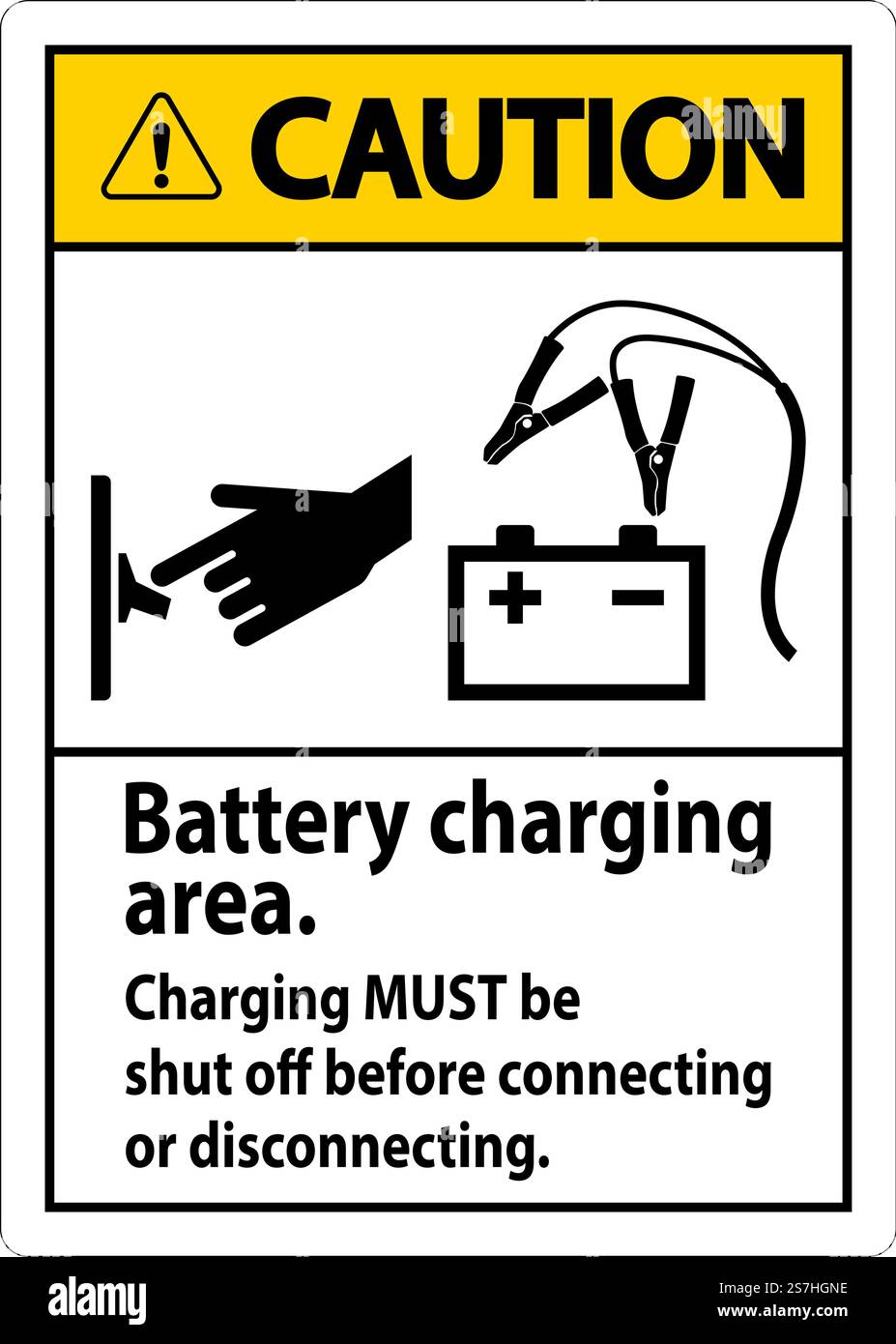 Caution First Sign Battery Charging Area, Charging Must Be Shut Off ...