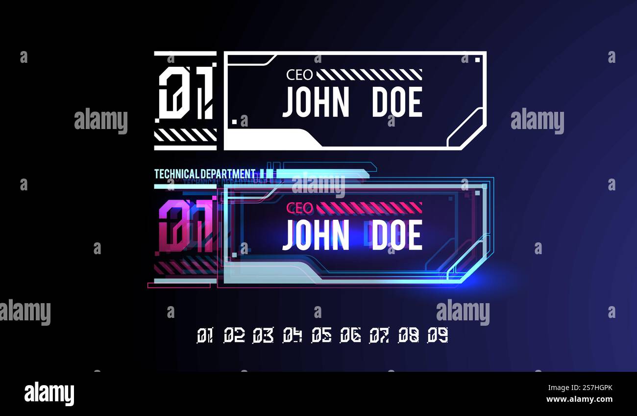 Futuristic banner with HUD elements. Digital callouts titles. Set of ...