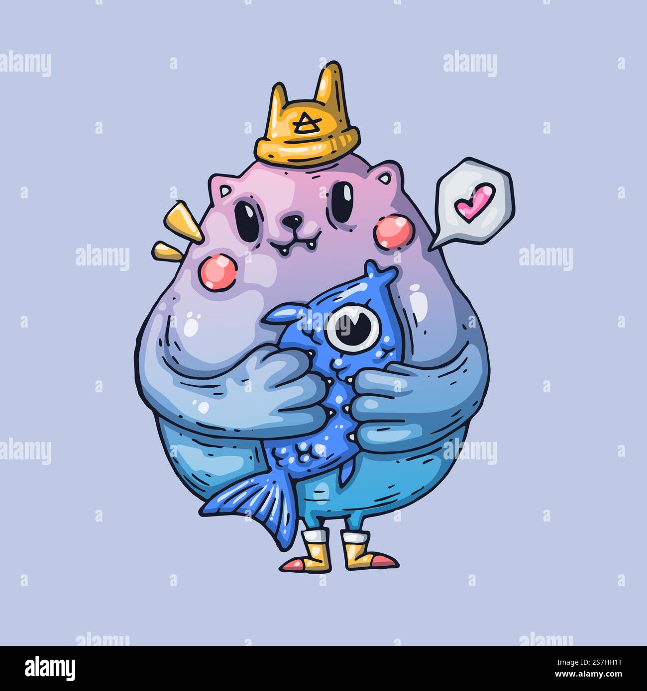 Creative Vector Illustration. Cartoon art for web and print.. Fat cat ...