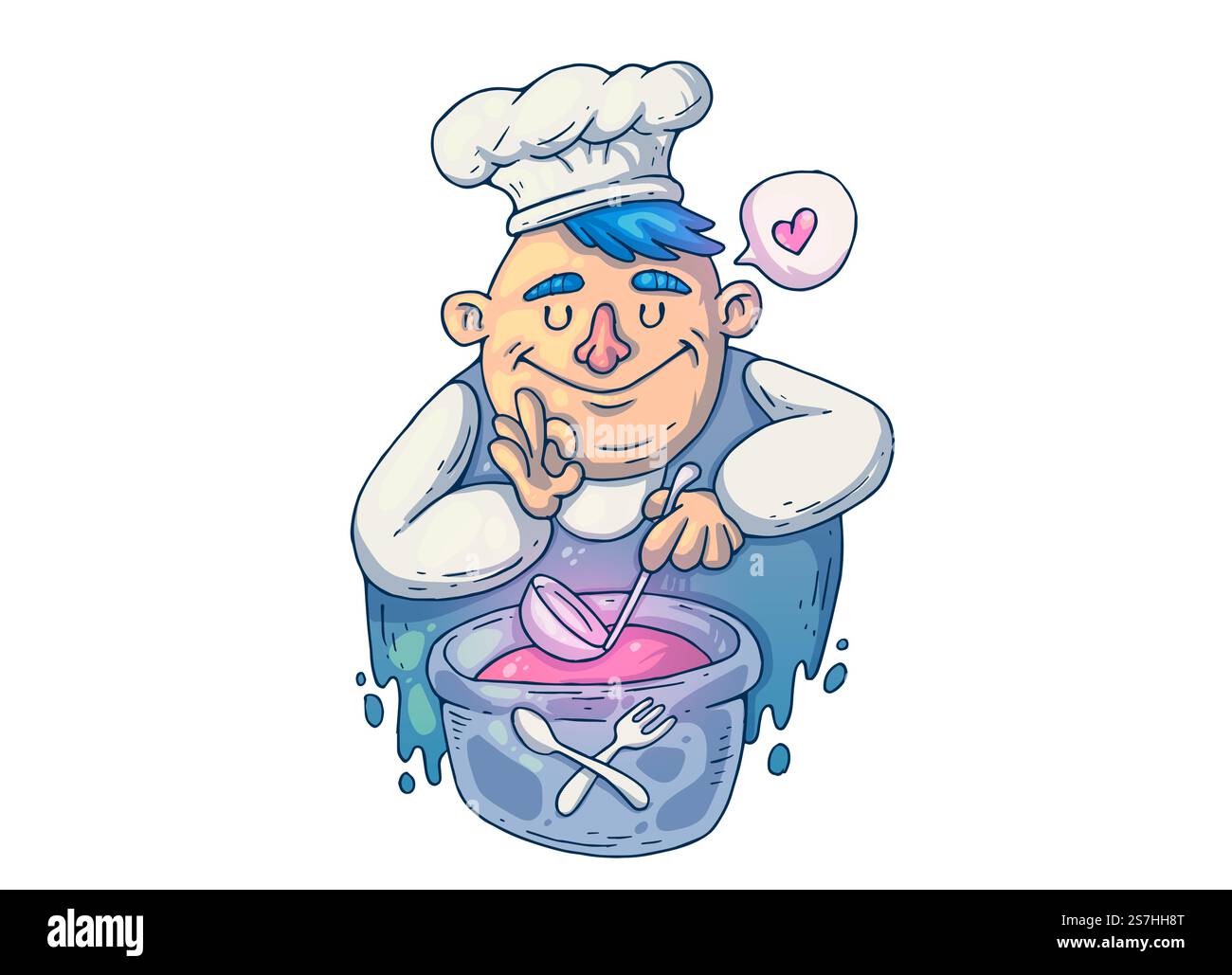Chef. Creative cartoon illustration. Picture for print, advertising ...