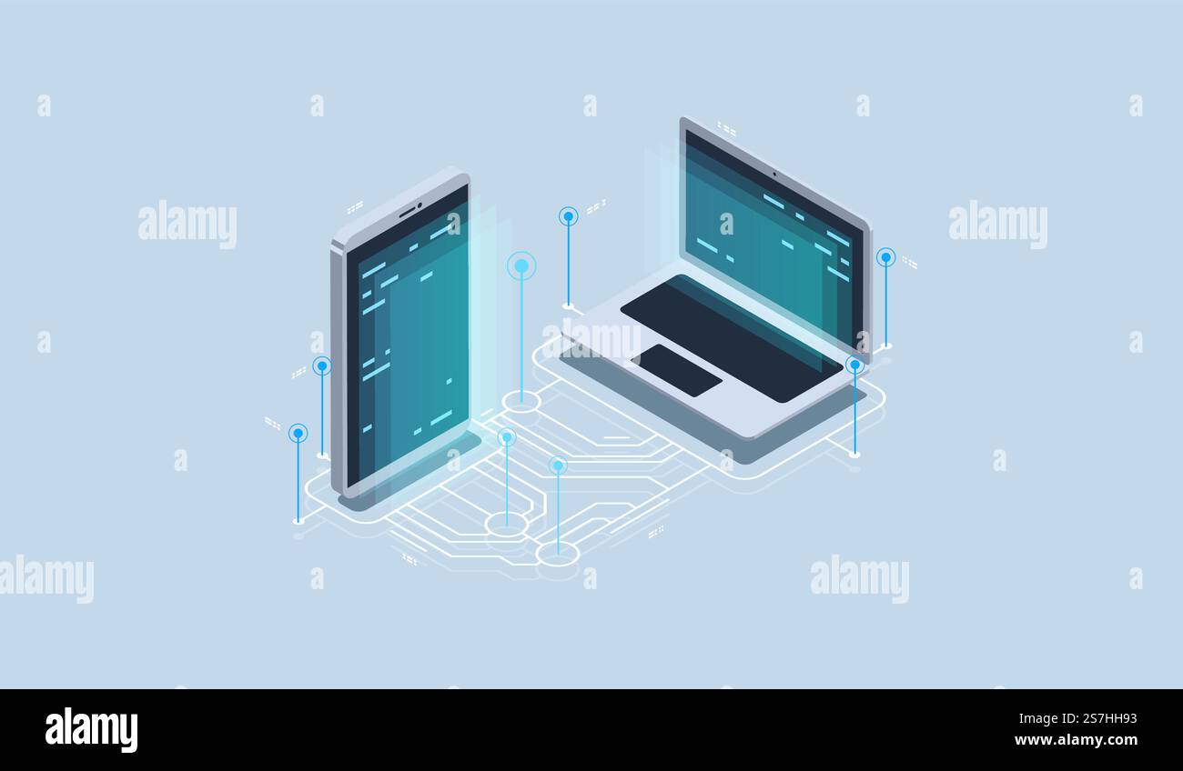 big data processing, data center warehouse, data science, server room. Tech visualization ...