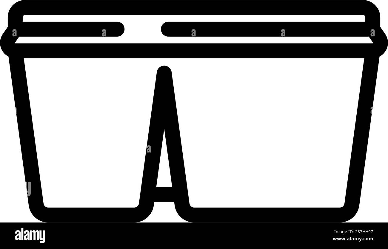 lunch box plastic food line icon vector. lunch box plastic food sign ...