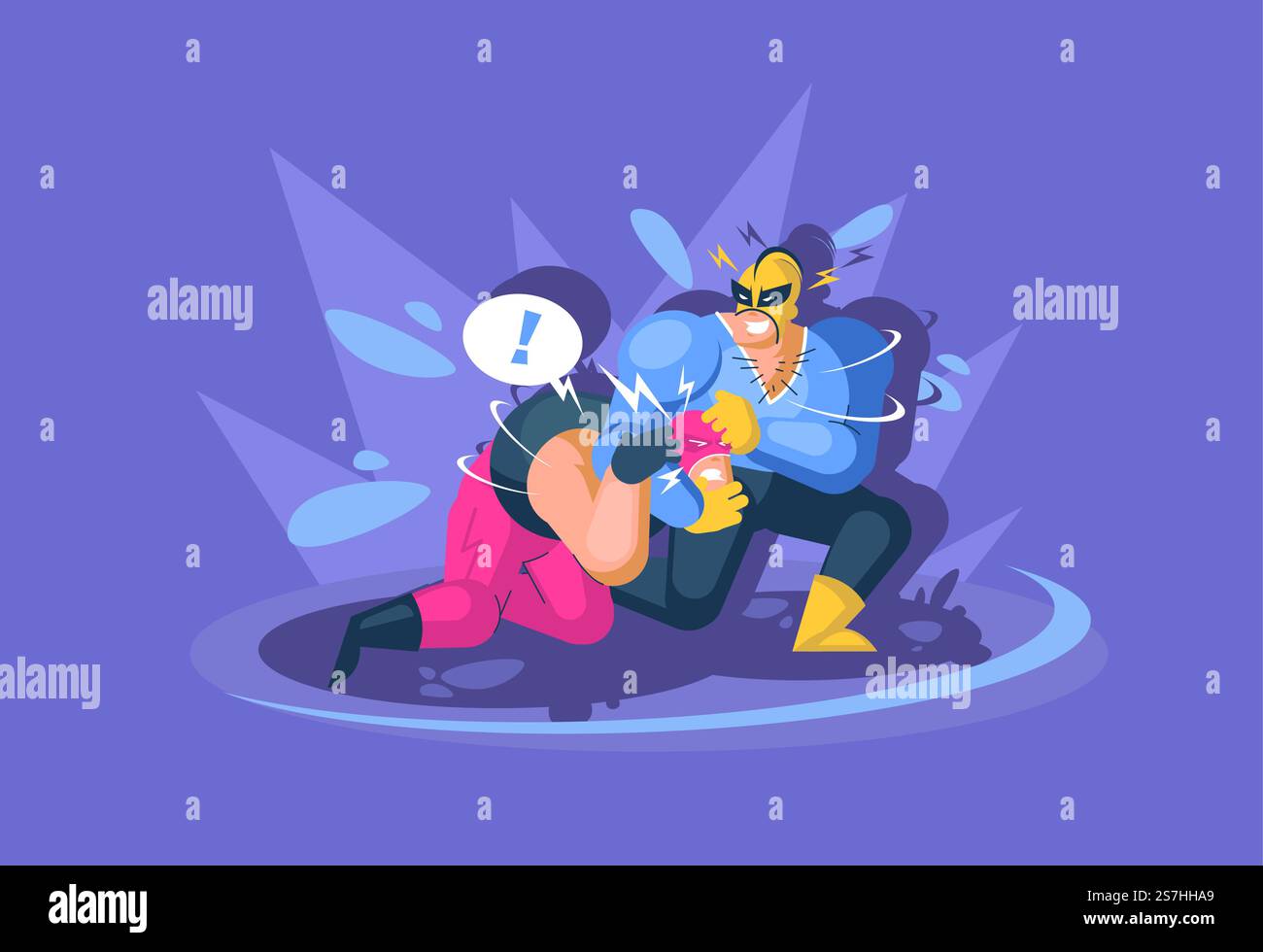 Two boys fighting wrestling. Mexican wrestler fighters in mask Stock ...