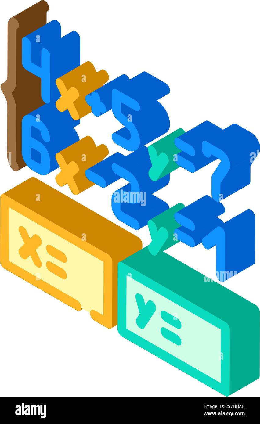 equation math science education isometric icon vector. equation math ...