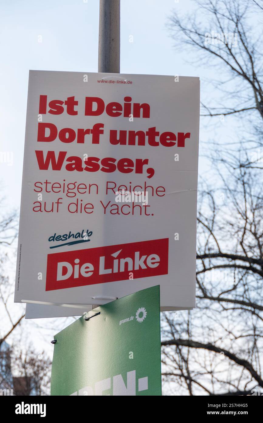 Election Poster of German Party Die Linke (The Left) in Berlin, Germany ...